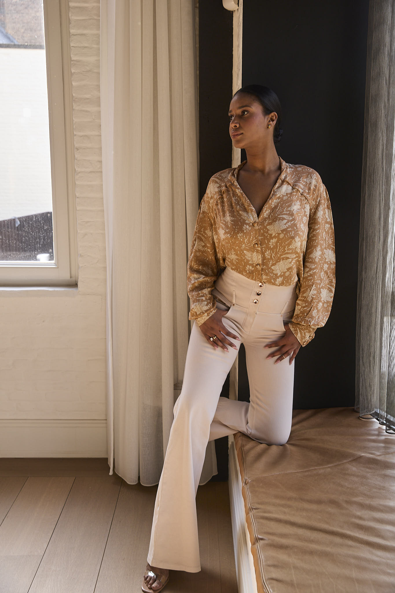 (WRUPSNUG29SHF324-I42) Woven Denim Flared WR.UP® Jeans met Hoge Taille ...